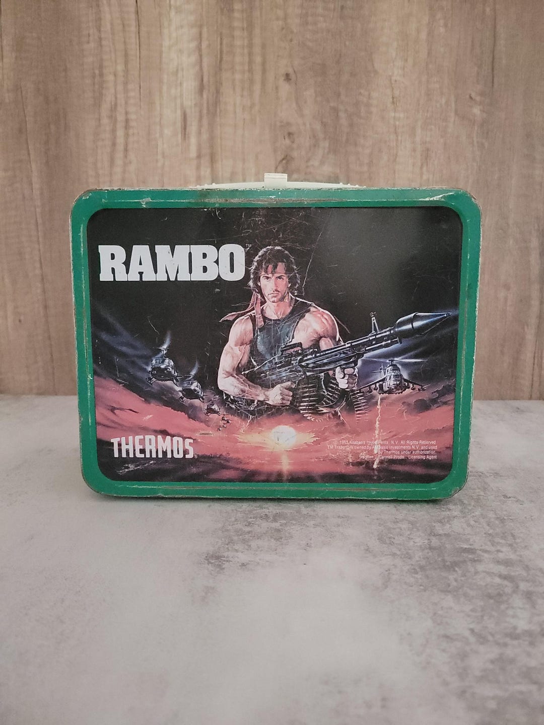 Vintage 1985 Rambo Metal Lunchbox by Thermos. No Thermos, First Blood ...