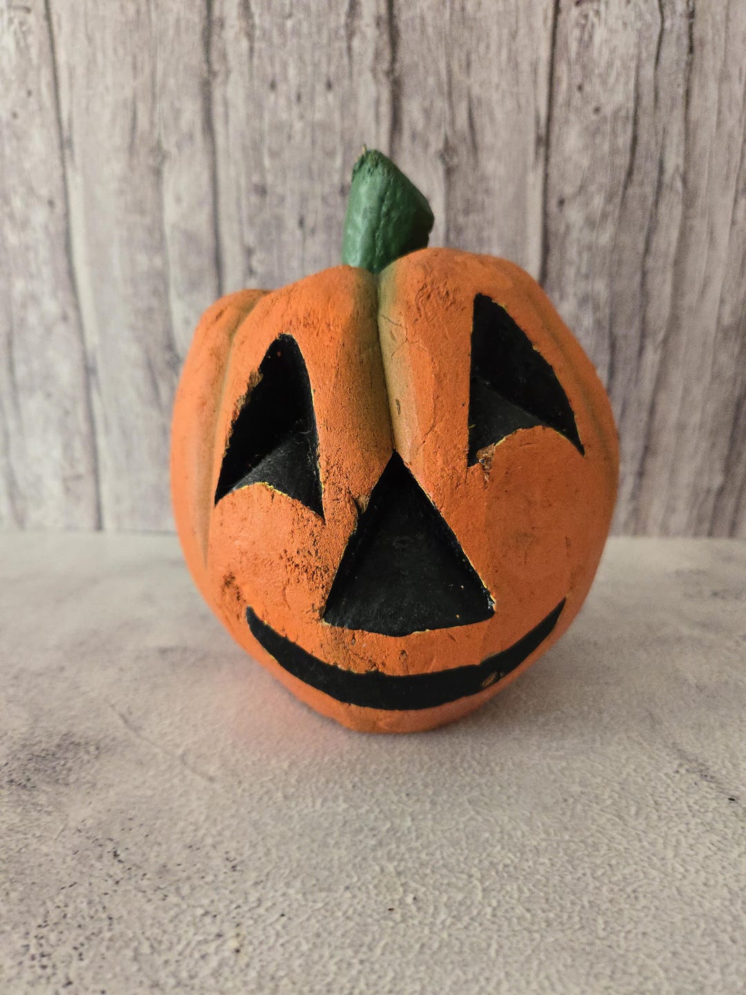 Vintage Hallowwen Coconut Pumpkin Jack-o-lantern, Hand Carved ...