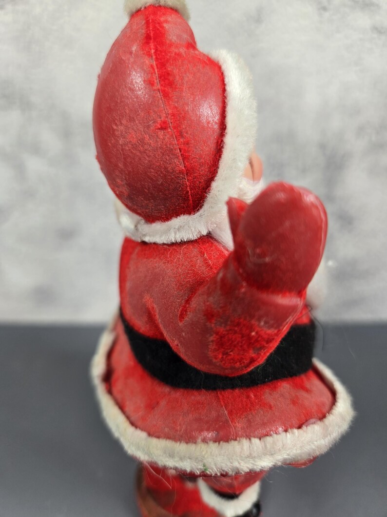 Vintage 7" Flocked Plastic Dancing Santa Clause MCM | Christmas Decor ...