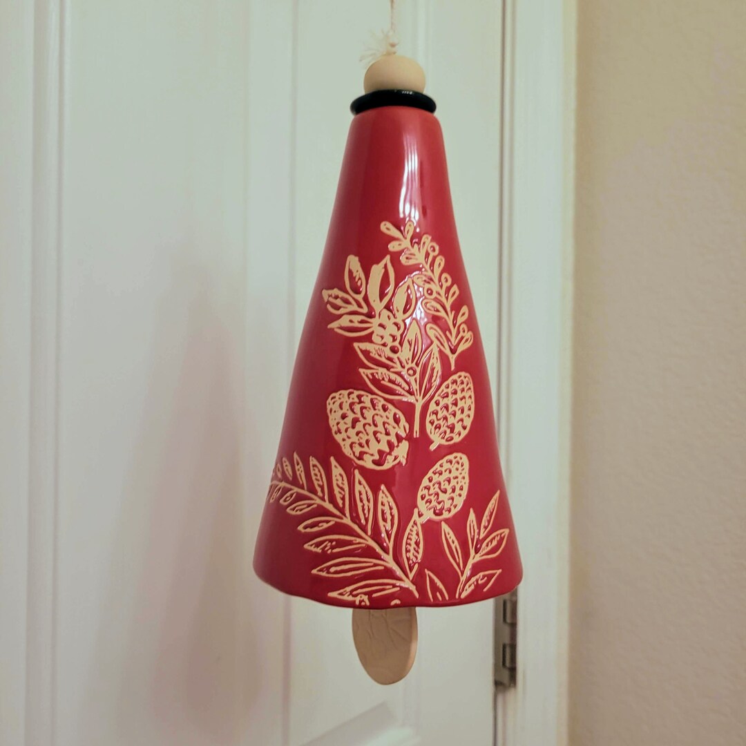 Large Ceramic Hanging Bell Wind Chime | Outdoor | Gift | Bells | Winte ...