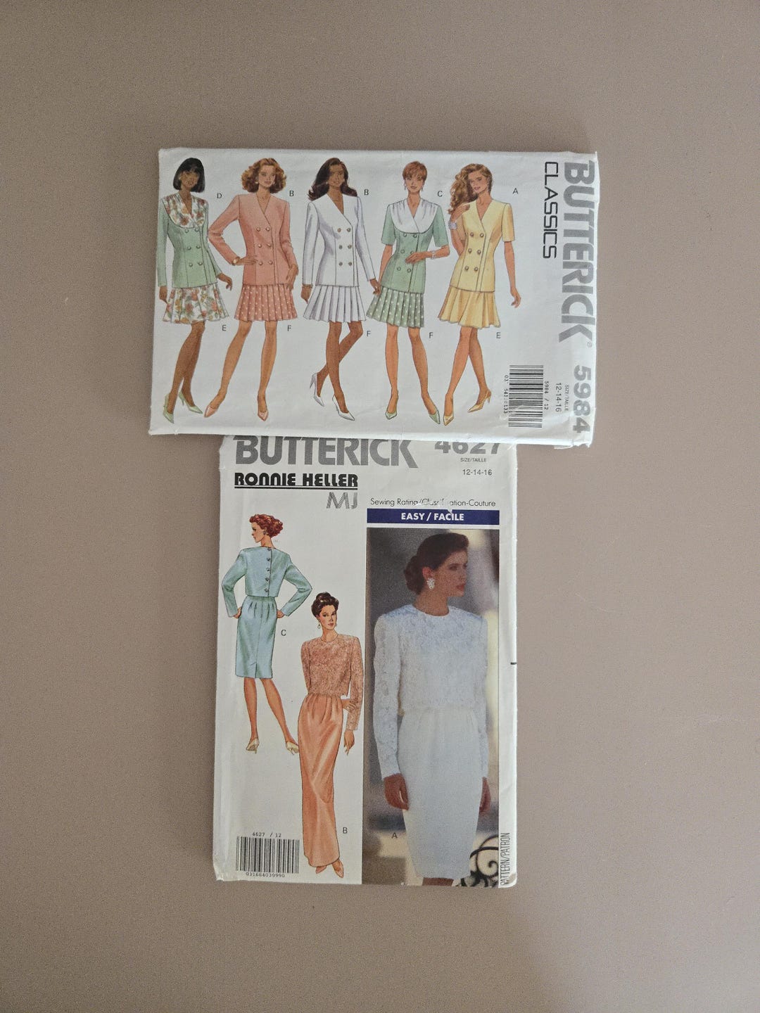 Vintage 1990's Sewing Women's Formal Dress Butterick #4627 and Womans ...