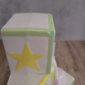 Ceramic Hand Painted Baby Block Music Box, Baby Lullaby, Brahms Lullaby ...