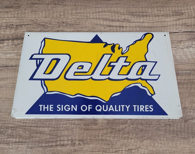 Delta Tires Metal Advertising Sign - Etsy