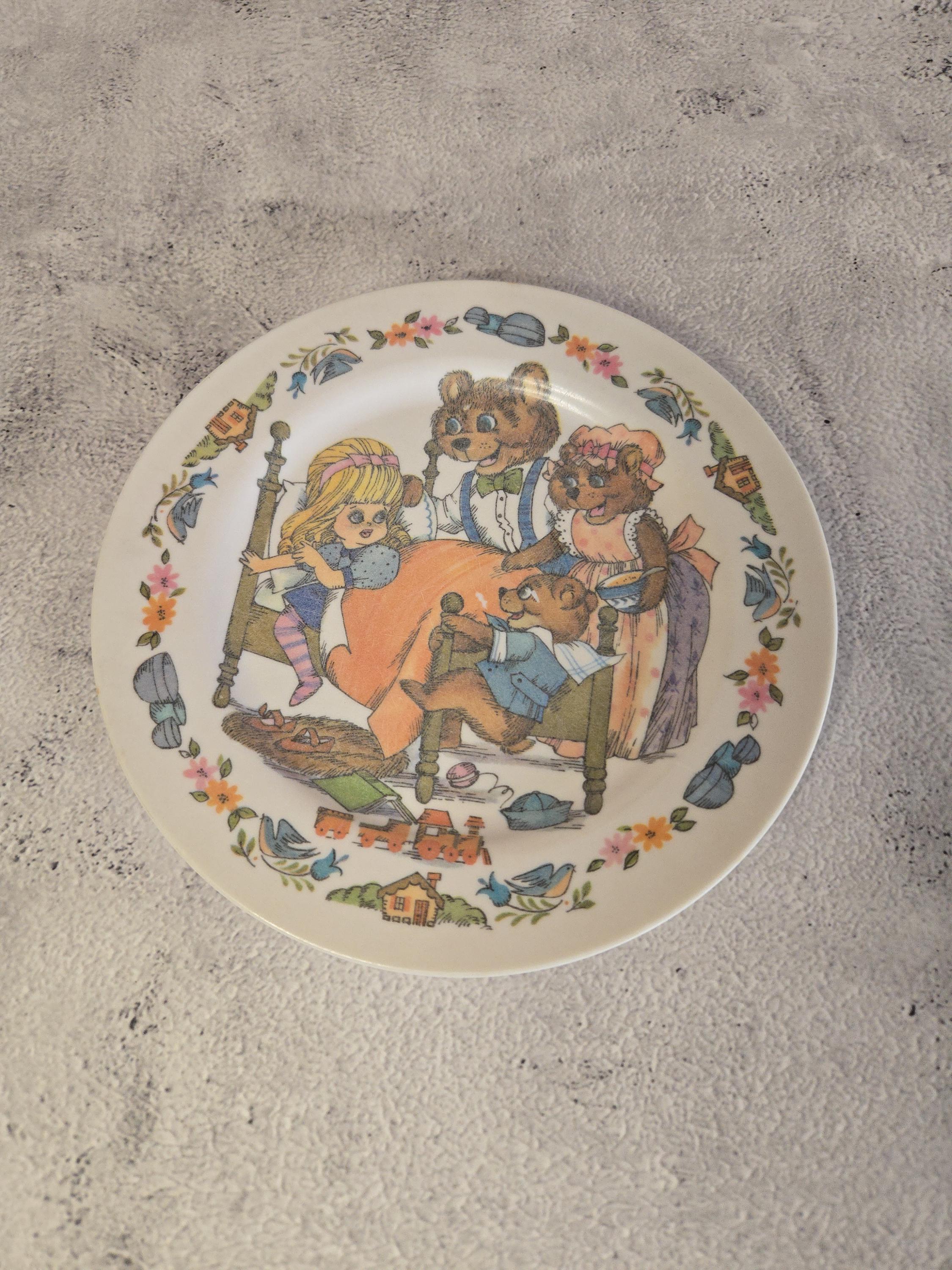 Vintage Oneida Deluxe Three Bears Kids Dinnerware 3 Piece Set, Nursery ...