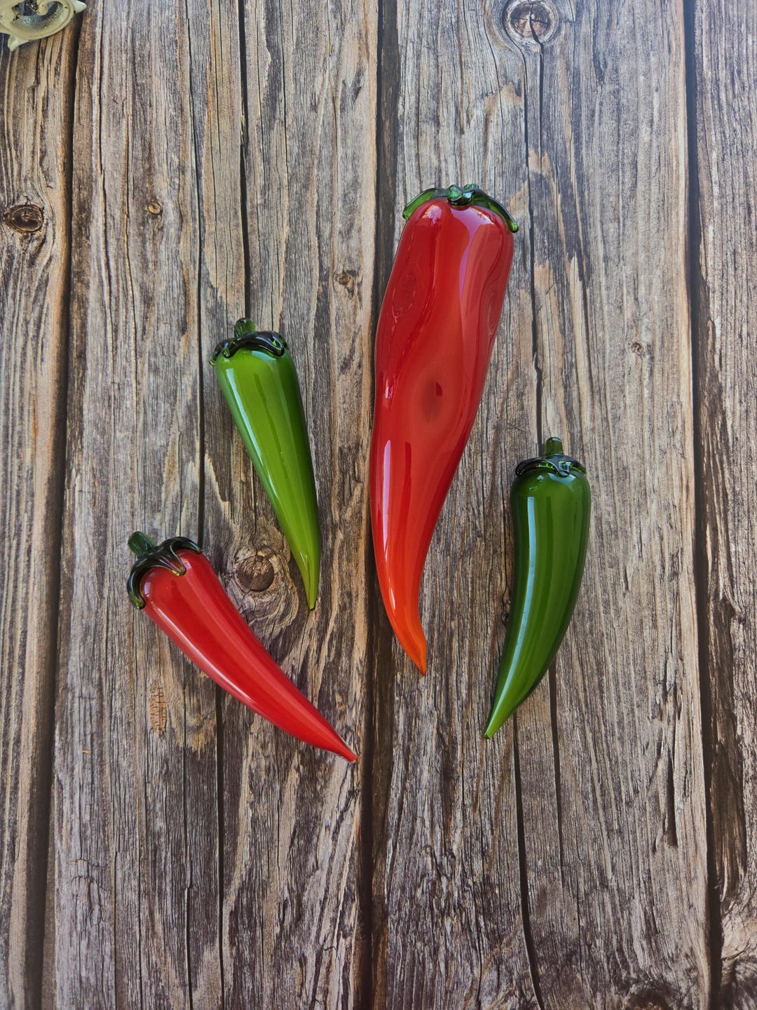 Murano Glass Chili Peppers Large Red Chili, Small Red & Green Chilies ...