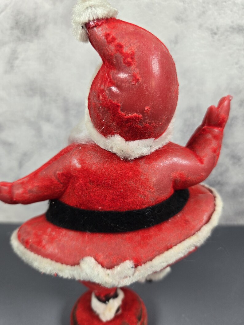 Vintage 7" Flocked Plastic Dancing Santa Clause MCM | Christmas Decor ...