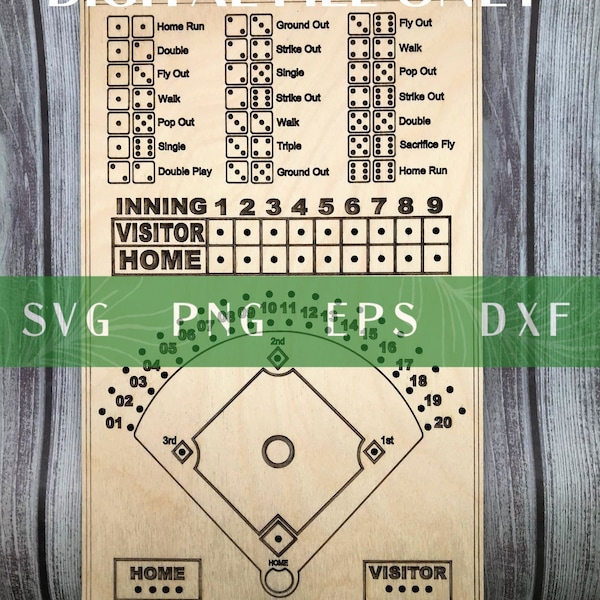Baseball Dice Game Template - Etsy Canada