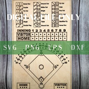 Baseball Dice Board Game Baseball Game Digital File Only PNG, SVG, Dxf ...