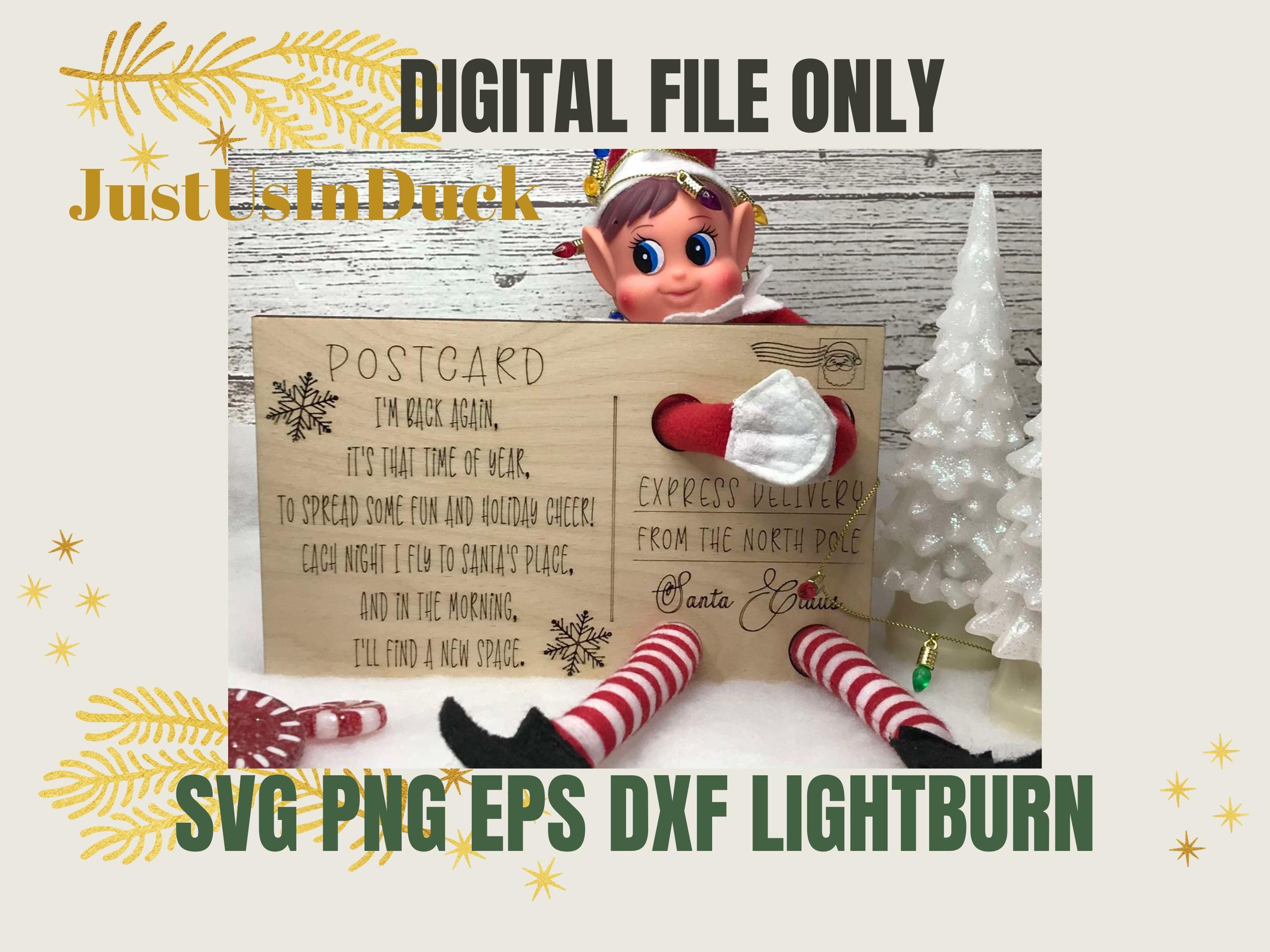 I'm Back! Elf Postcard Digital File Laser Engraving Elf Prop, SVG, PNG ...
