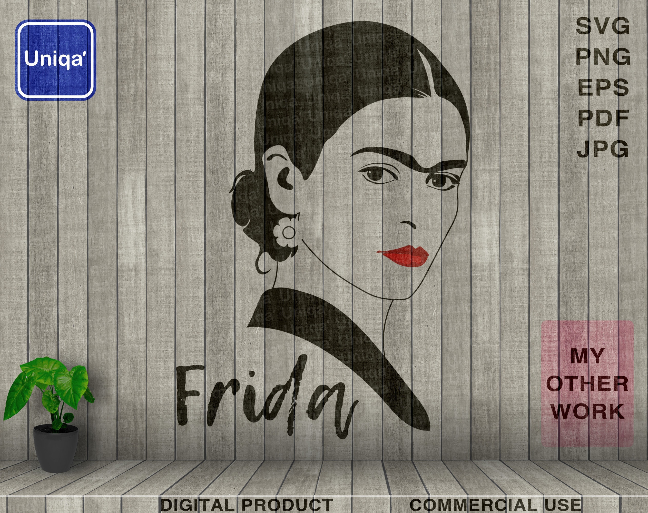 Frida Kahlo Fleurs svg. Frida Kahlo art. Vive la Frida. Impression ...