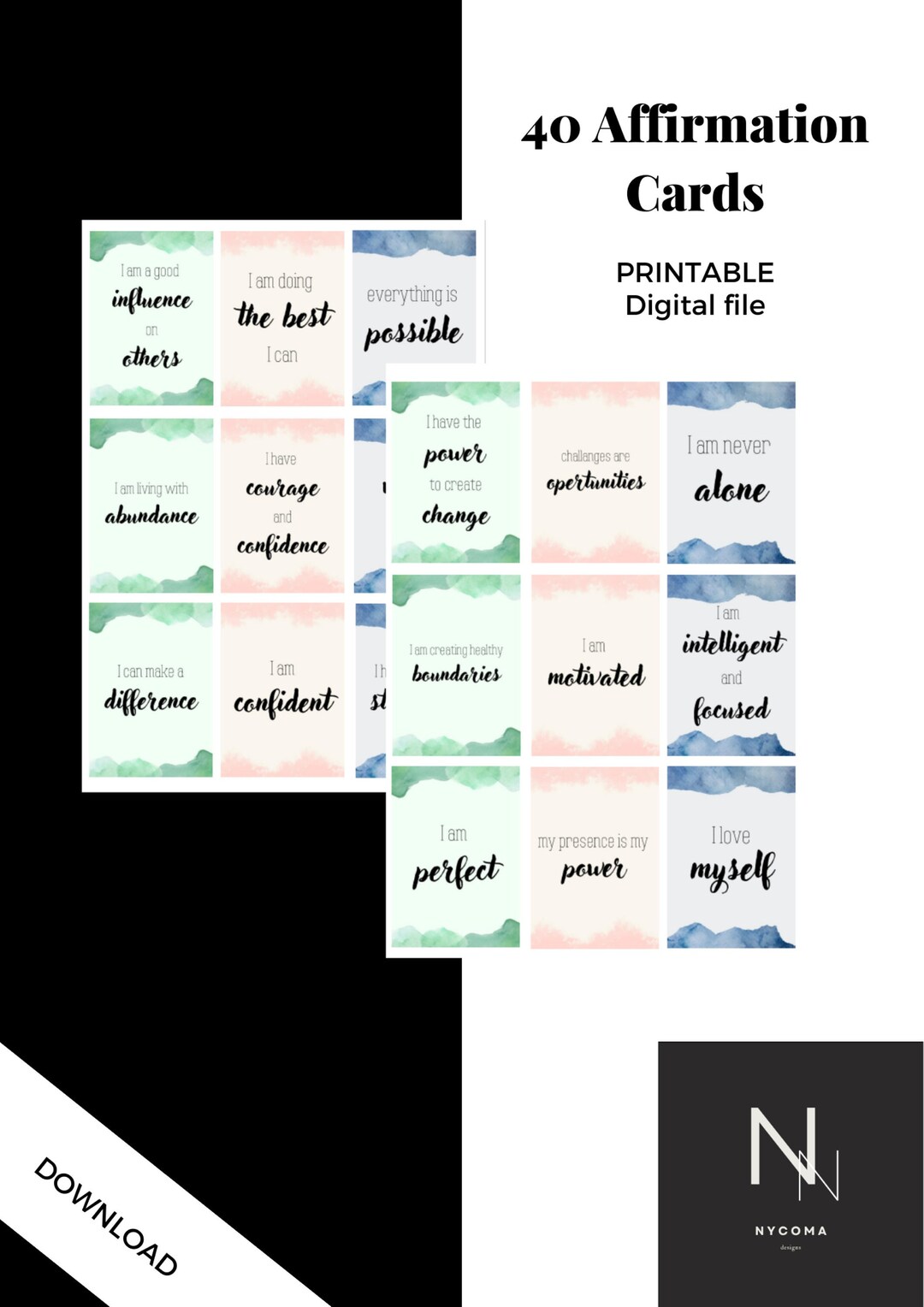 Positive Affirmation Card Deck, Cards for Law of Attraction, Vision ...