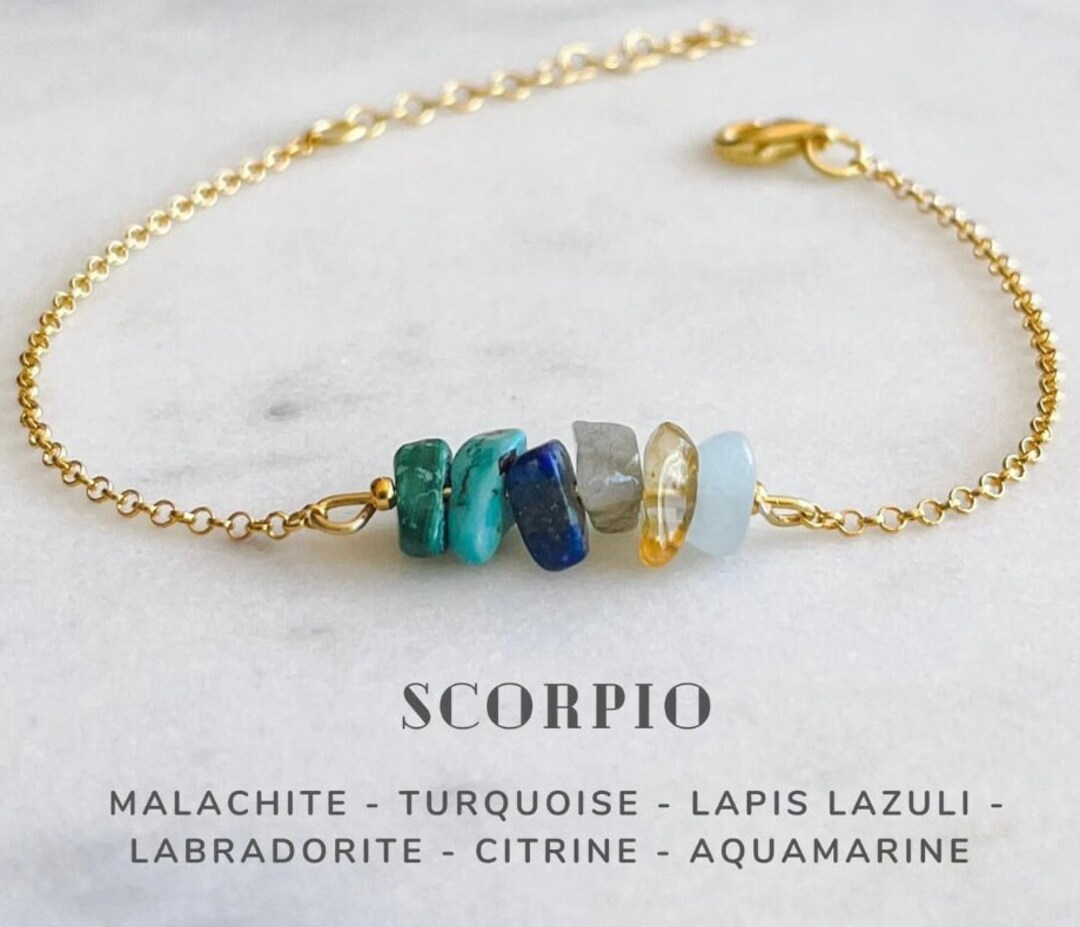 Scorpio Bracelet/necklace Raw Crystal Zodiac Sign Astrology Choker ...