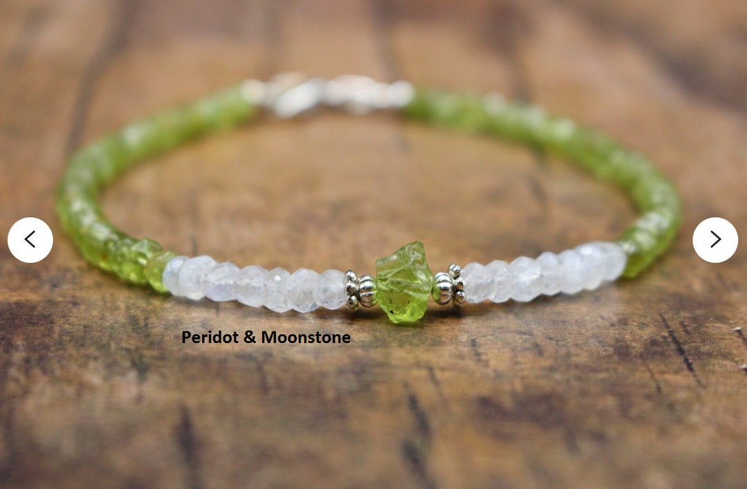 Heart Chakra Goddess Bracelet| Peridot & Moonstone Bracelet| ONE of A ...