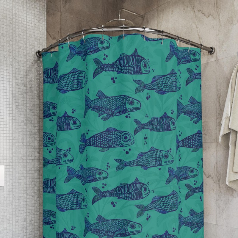 Fish Shower Curtain - Etsy