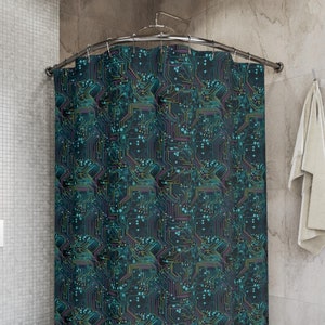 Circuit Board Shower Curtain - Tech Lover's Bathroom Decor - Geeky ...