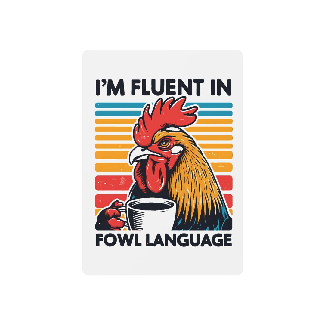 Rooster Fowl Language Poker Playing Cards Vibrant Gag Gift for Poker ...