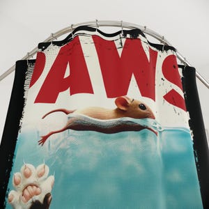 Paws the Cat Shower Curtain | Scary Jaws Scene | Underwater Coastal ...