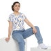 Womens All Over Printed Tee, French Blue & Yellow Wildflowers AOP ...
