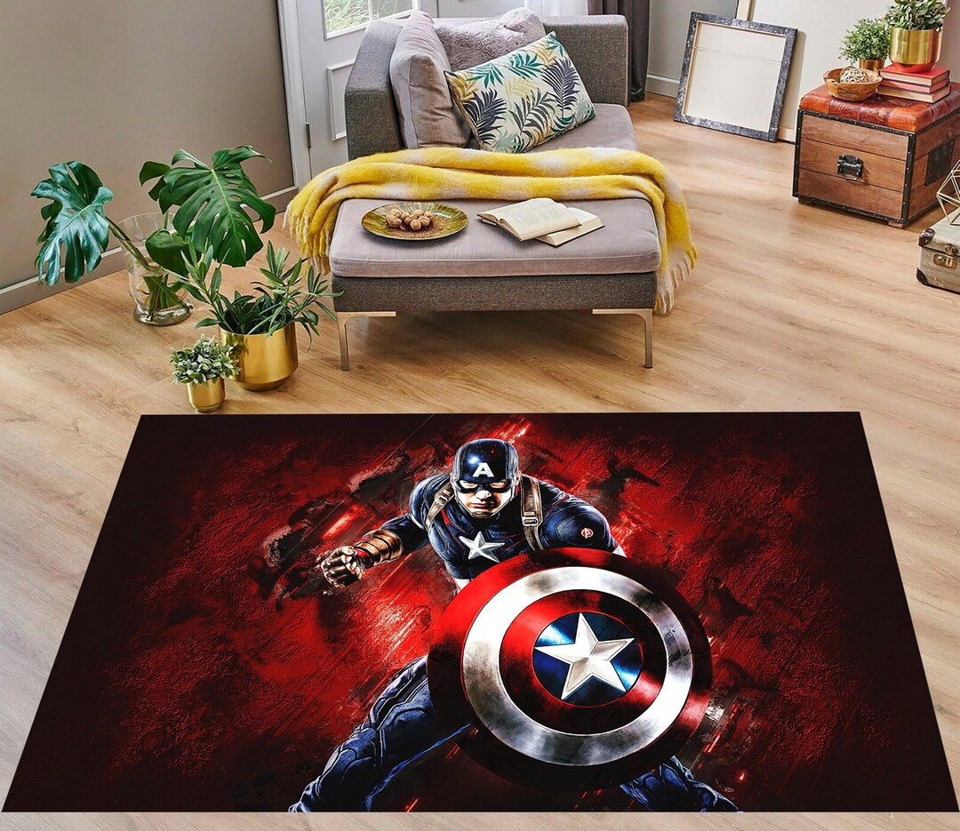 Captain America, Captain America Rug, Captain America Carpet, Kids Room ...