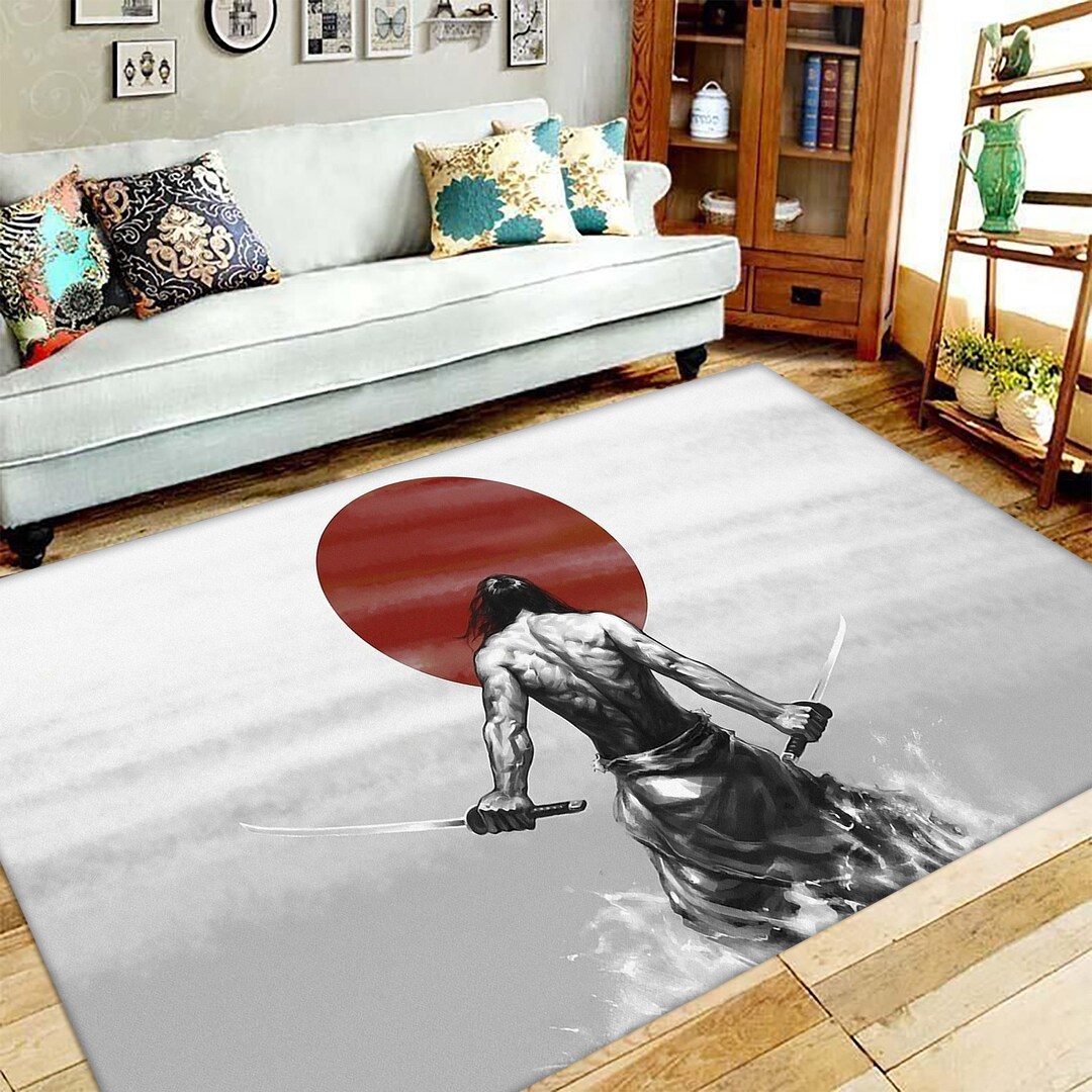 Samurai Rug, Ninja Rug, Warrior Rug, Japanese Rug, Game Rug, Gamer Rug ...