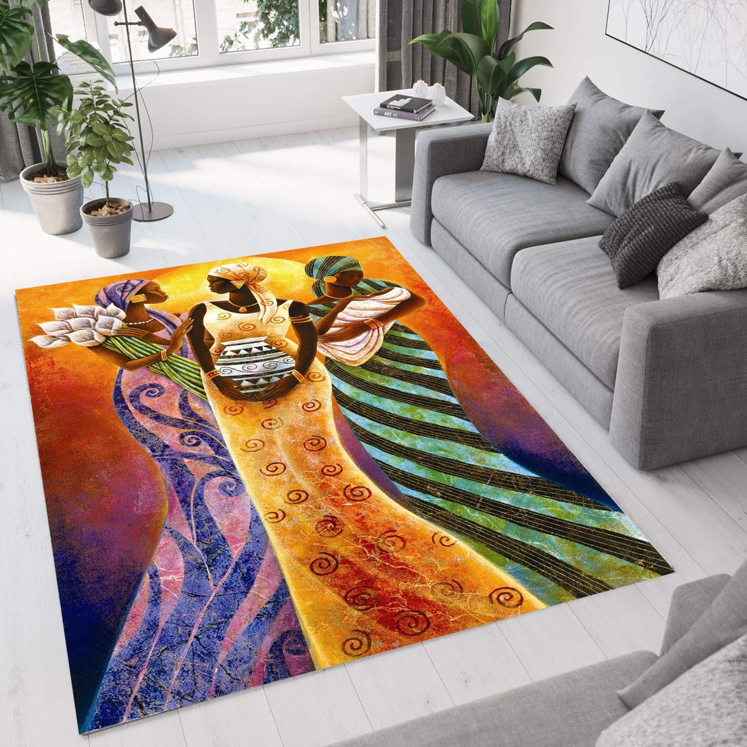 African Rug African Tribe Rug African Girl Rug Ethnic Rug - Etsy