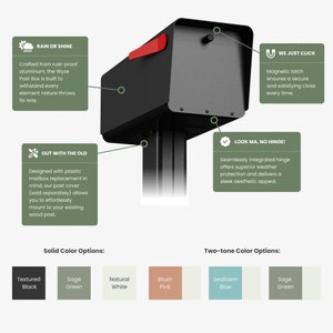 Wyzer™ XL Post Mailbox: Sage Green / Modern + Retro / Rustproof ...