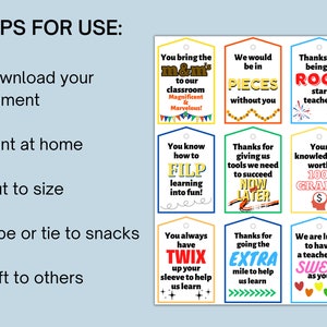 INSTANT DOWNLOAD, 18 Teacher Appreciation Candy Gift Tag, Teacher ...