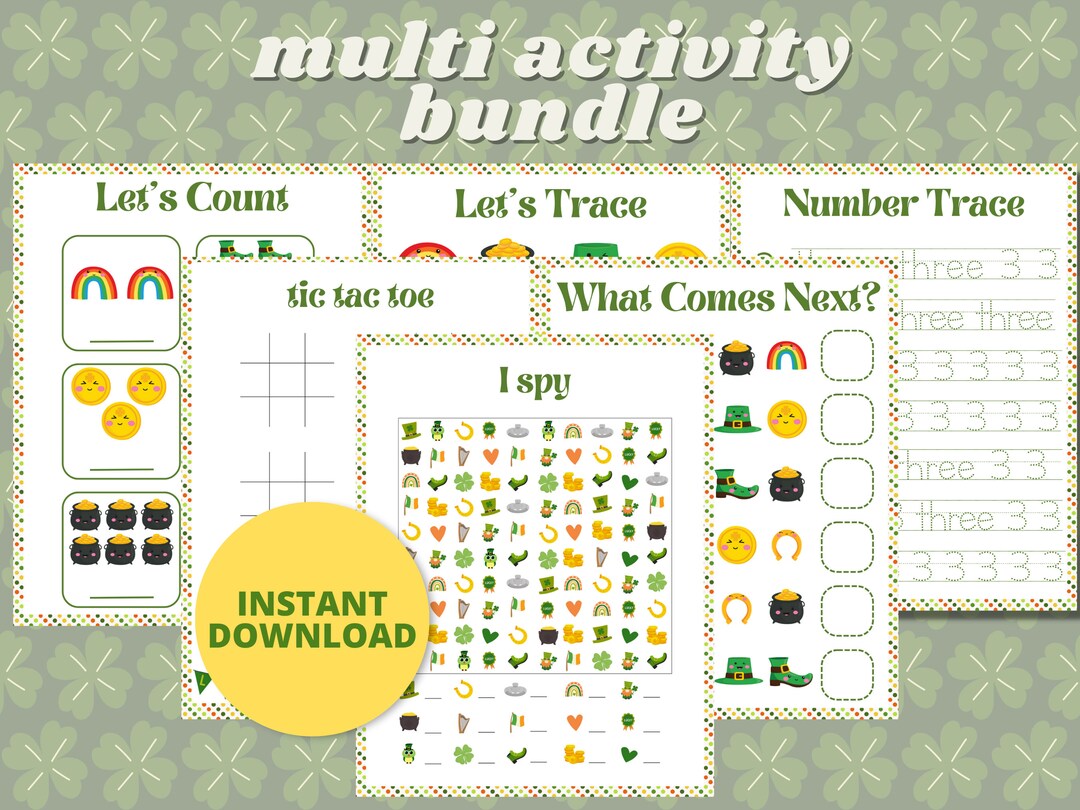 32 Page Printable St Patrick's Theme Activity Bundle for School ...
