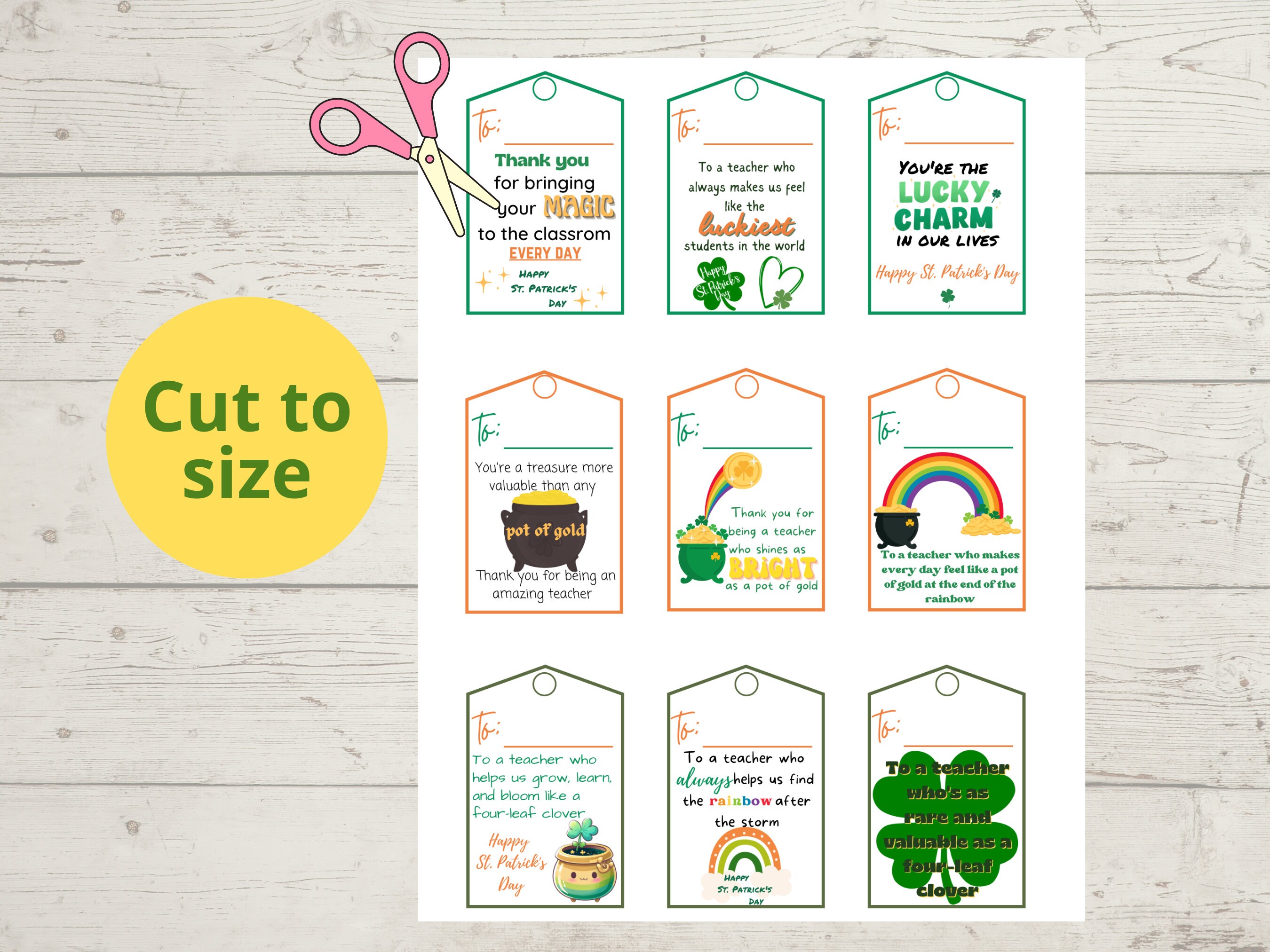 9 Printable Unique Design Gift Tags for TEACHERS - Etsy