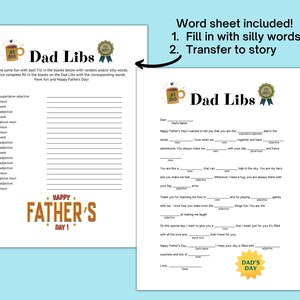 INSTANT DOWNLOAD Fathers Day Dad Libs, Mad Libs, Gift for Dad, Fun Dad ...