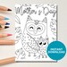 Printable Mother's Day Coloring Card, Gift From Kids, Diy Card - Etsy