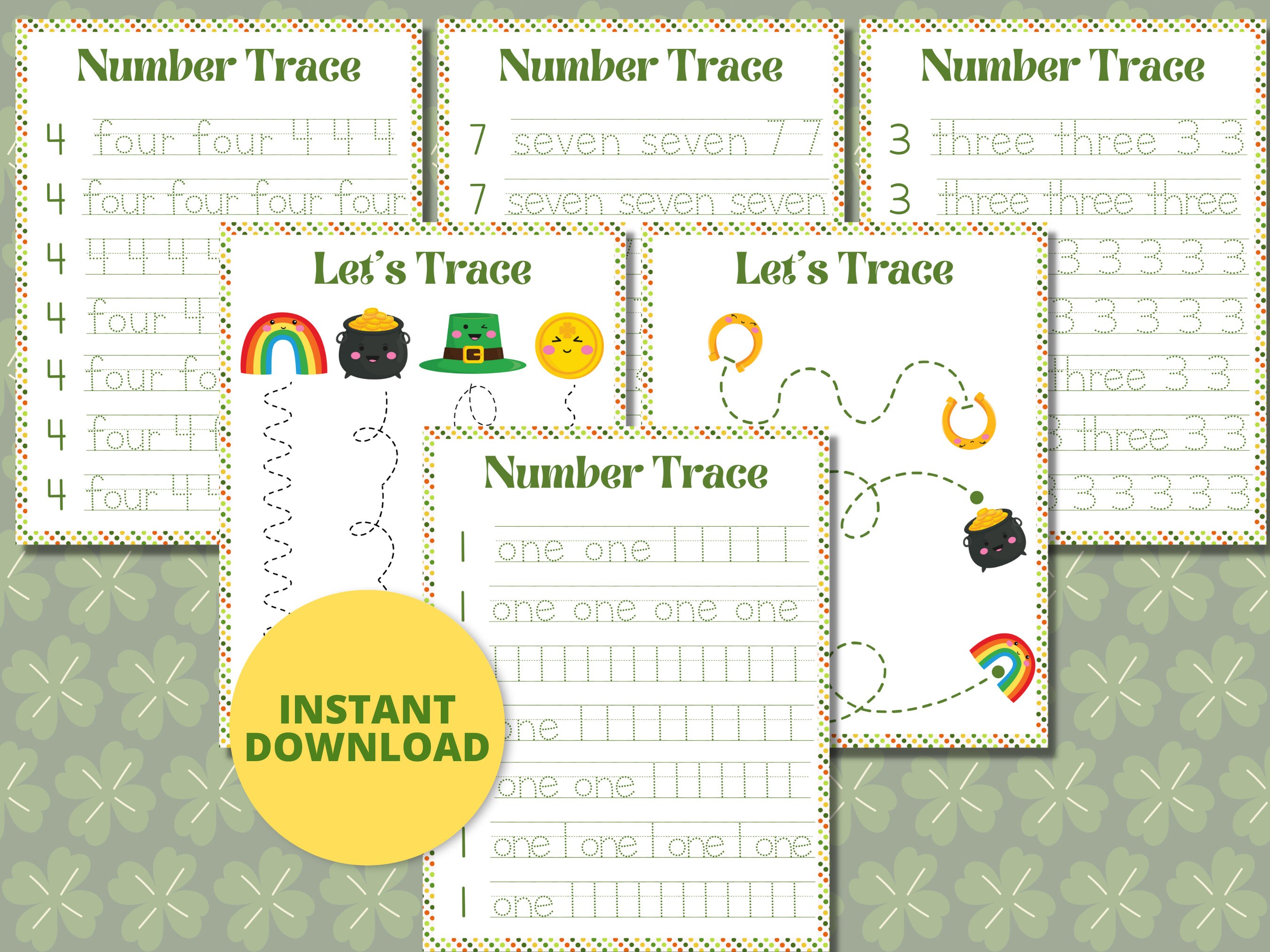 Printable St Patrick's Theme Tracing Activity for School, Preschool ...