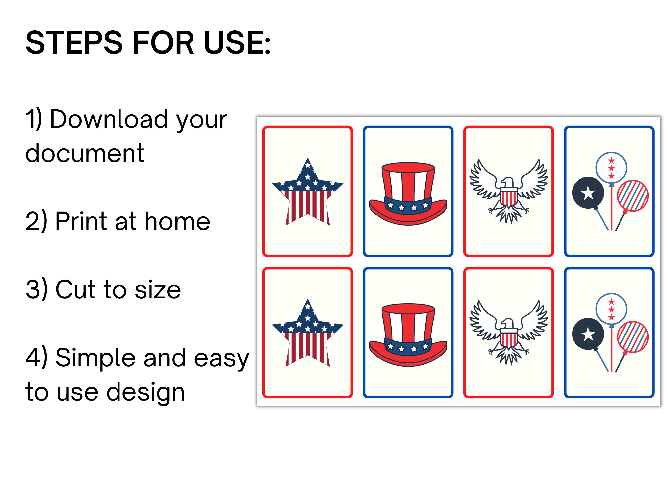 Printable Patriotic Memory Match Game - Etsy