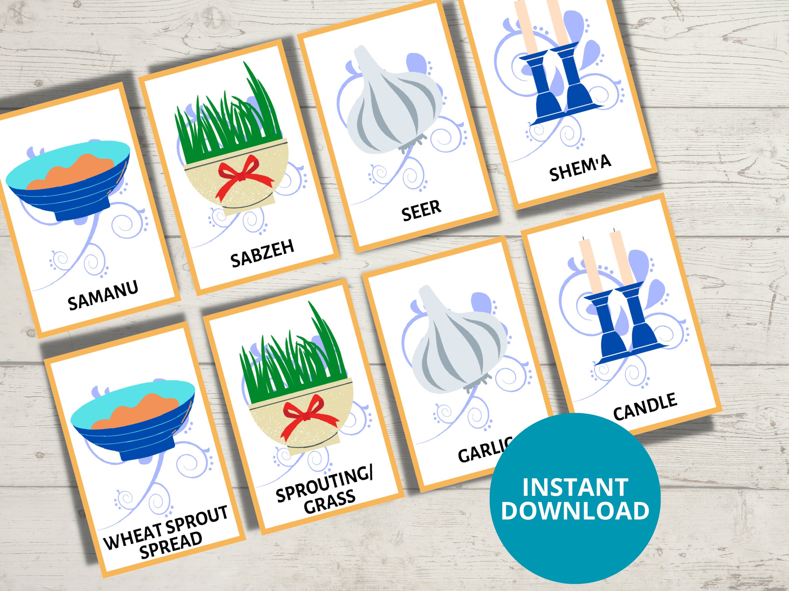 Printable Nowruz Memory Matching Game/flash Cards - Etsy