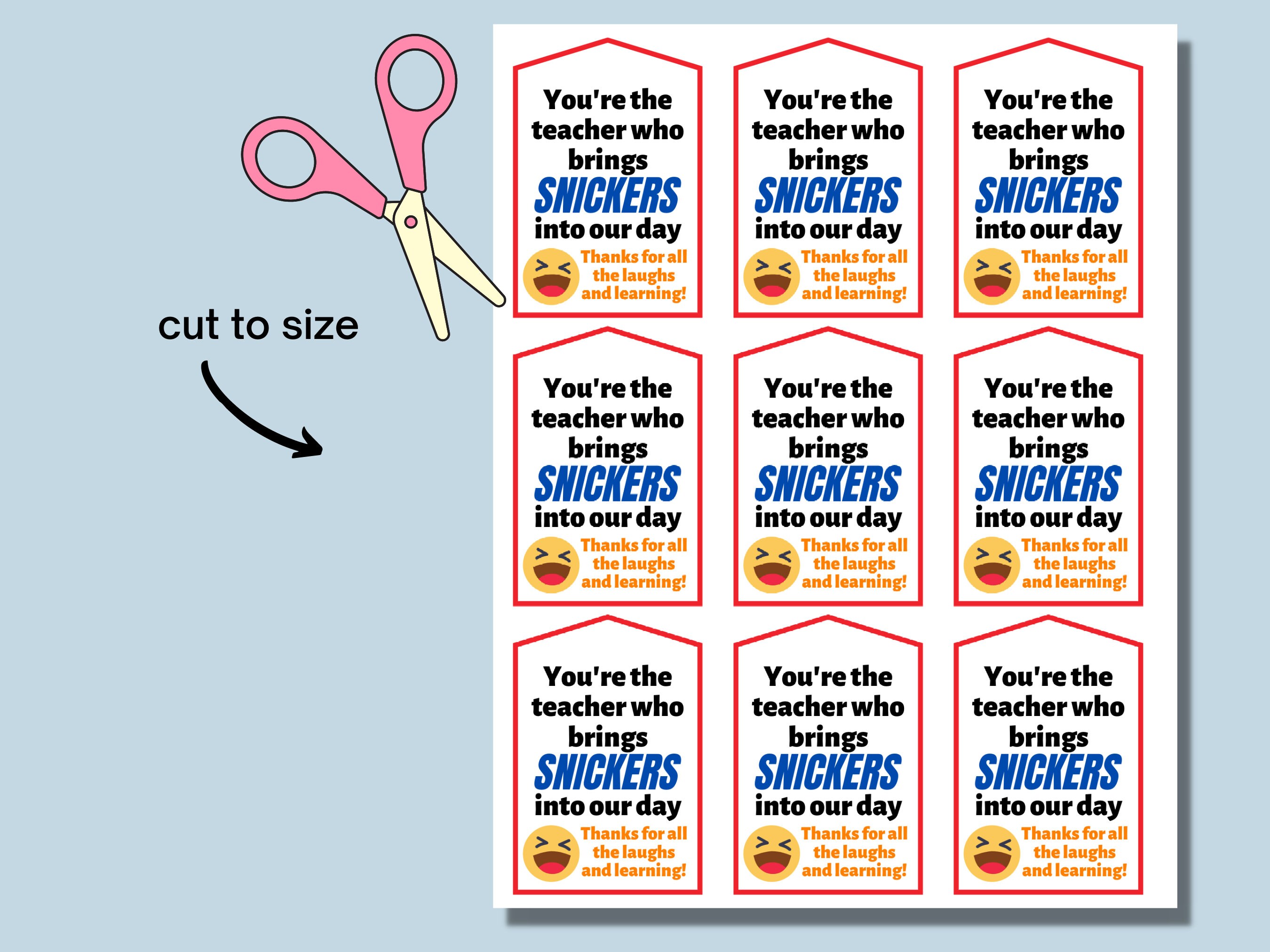 INSTANT DOWNLOAD Teacher Appreciation Candy Gift Tag, Teacher ...