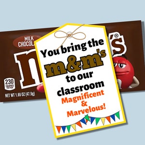 INSTANT DOWNLOAD Teacher Appreciation M&ms Gift Tag, Easy Gift, Teacher ...