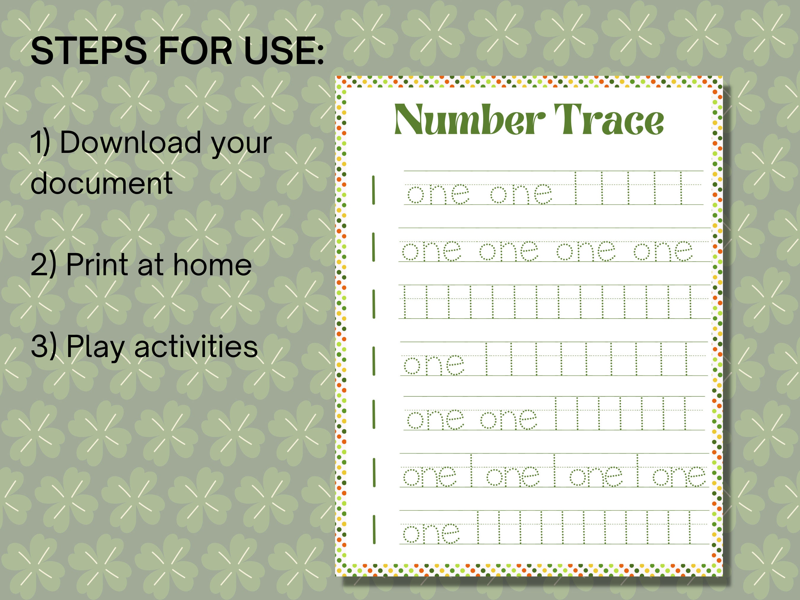 Printable St Patrick's Theme Tracing Activity for School, Preschool ...