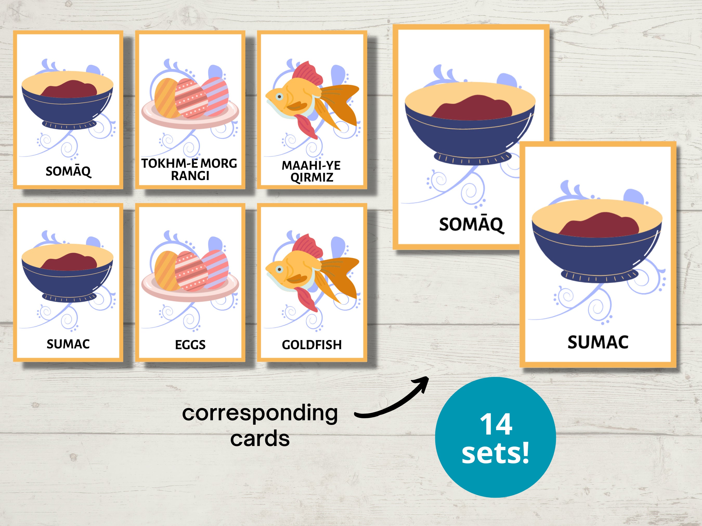 Printable Nowruz Memory Matching Game/flash Cards - Etsy