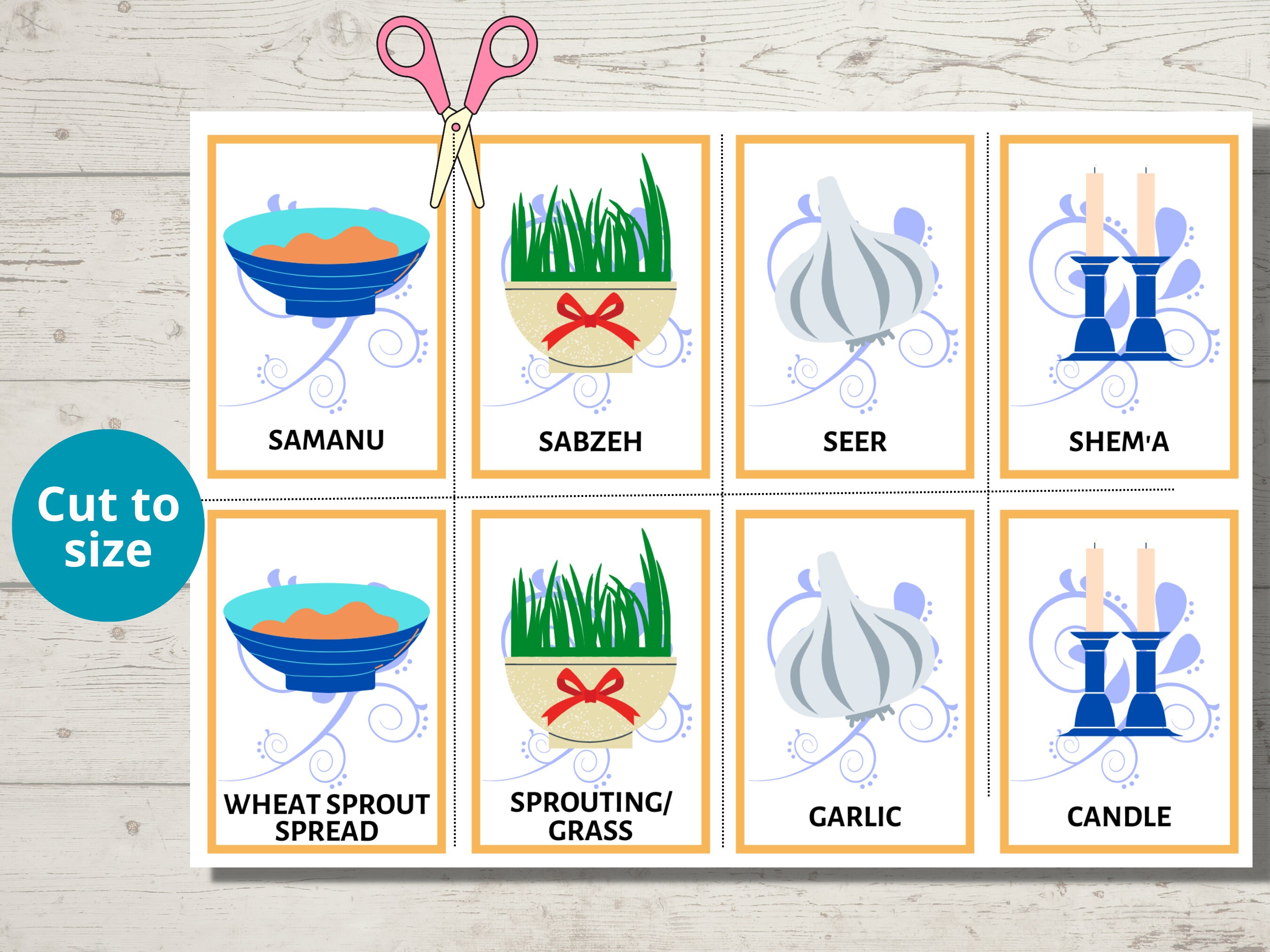 Printable Nowruz Memory Matching Game/flash Cards - Etsy