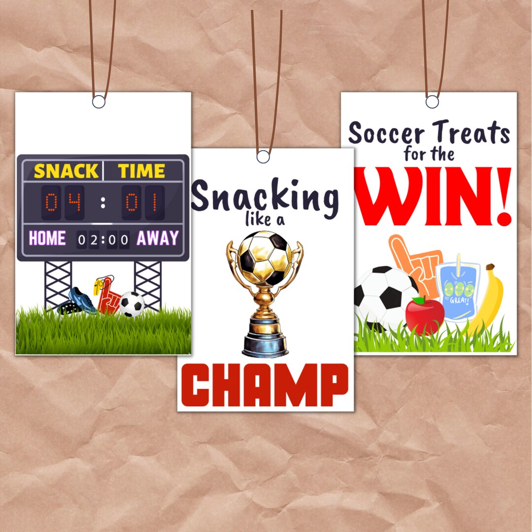 Printable, Soccer Treat Bag Tags, Sport Snacks, Team Snacks - Etsy