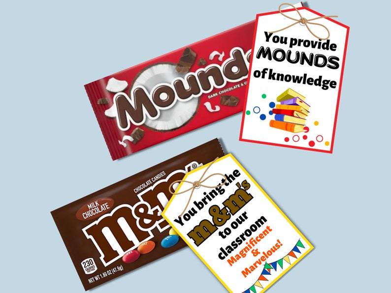 INSTANT DOWNLOAD, 18 Teacher Appreciation Candy Gift Tag, Teacher ...