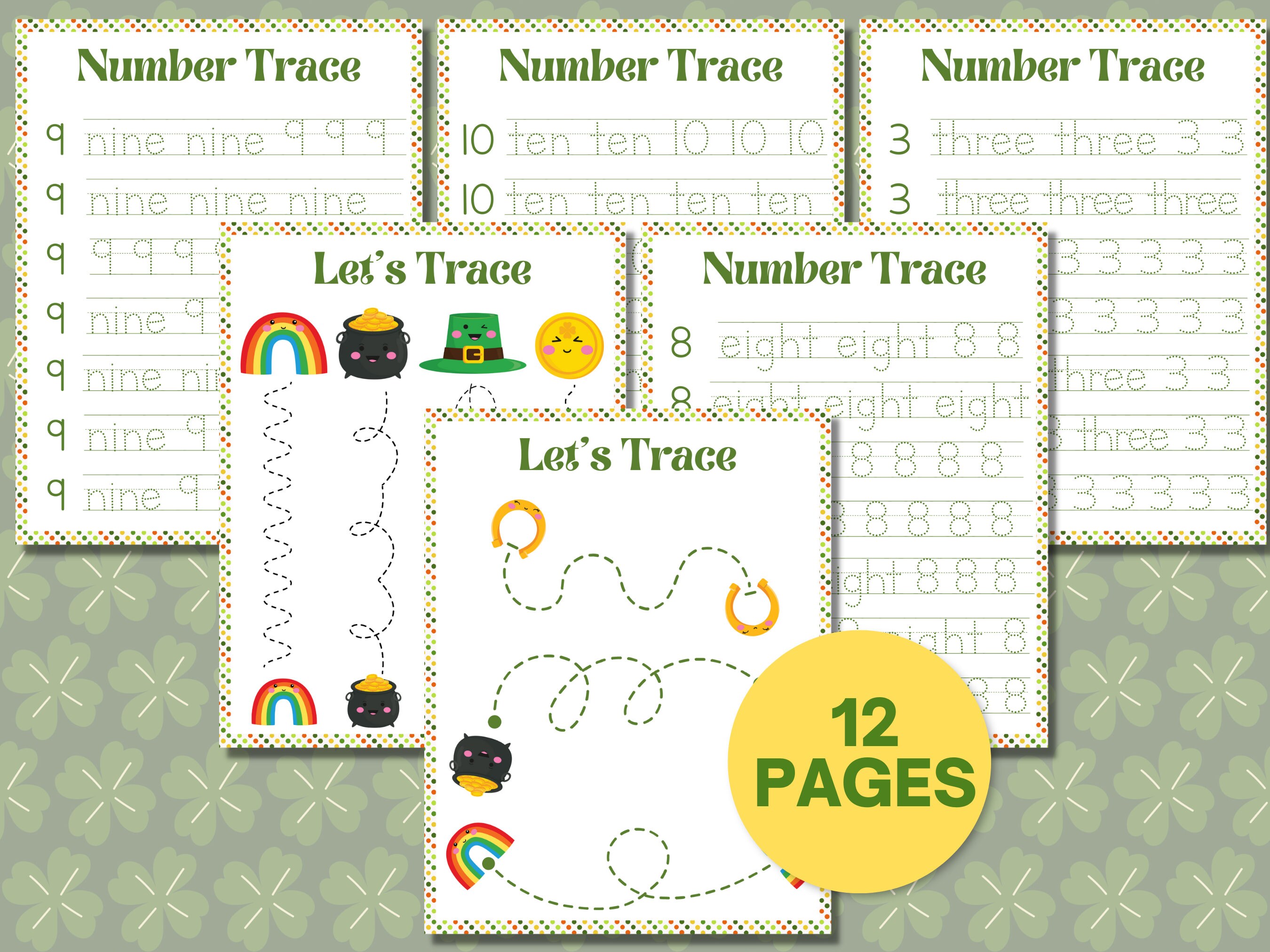 Printable St Patrick's Theme Tracing Activity for School, Preschool ...