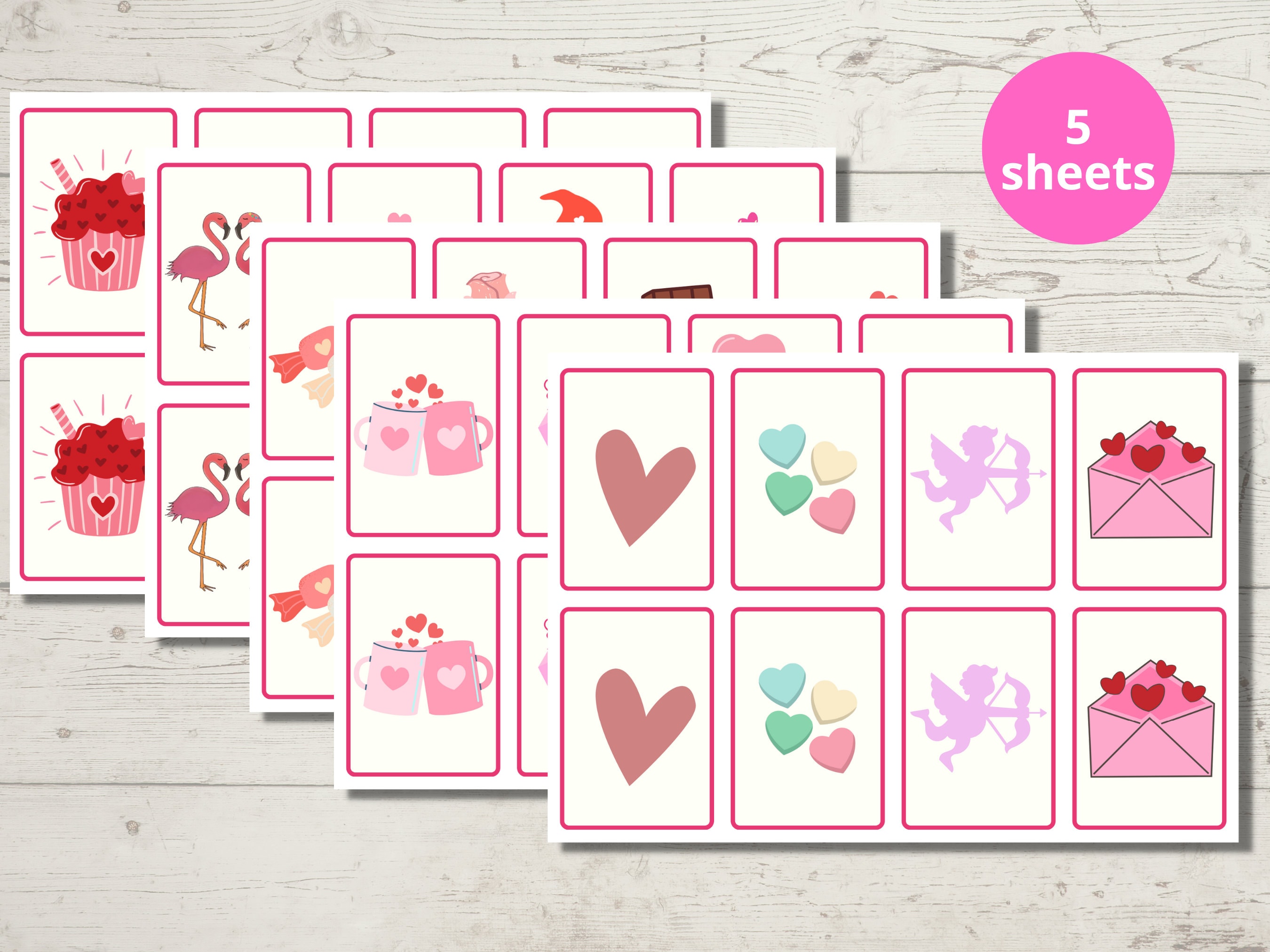 Printable Valentine's Day Memory Matching Game - Etsy