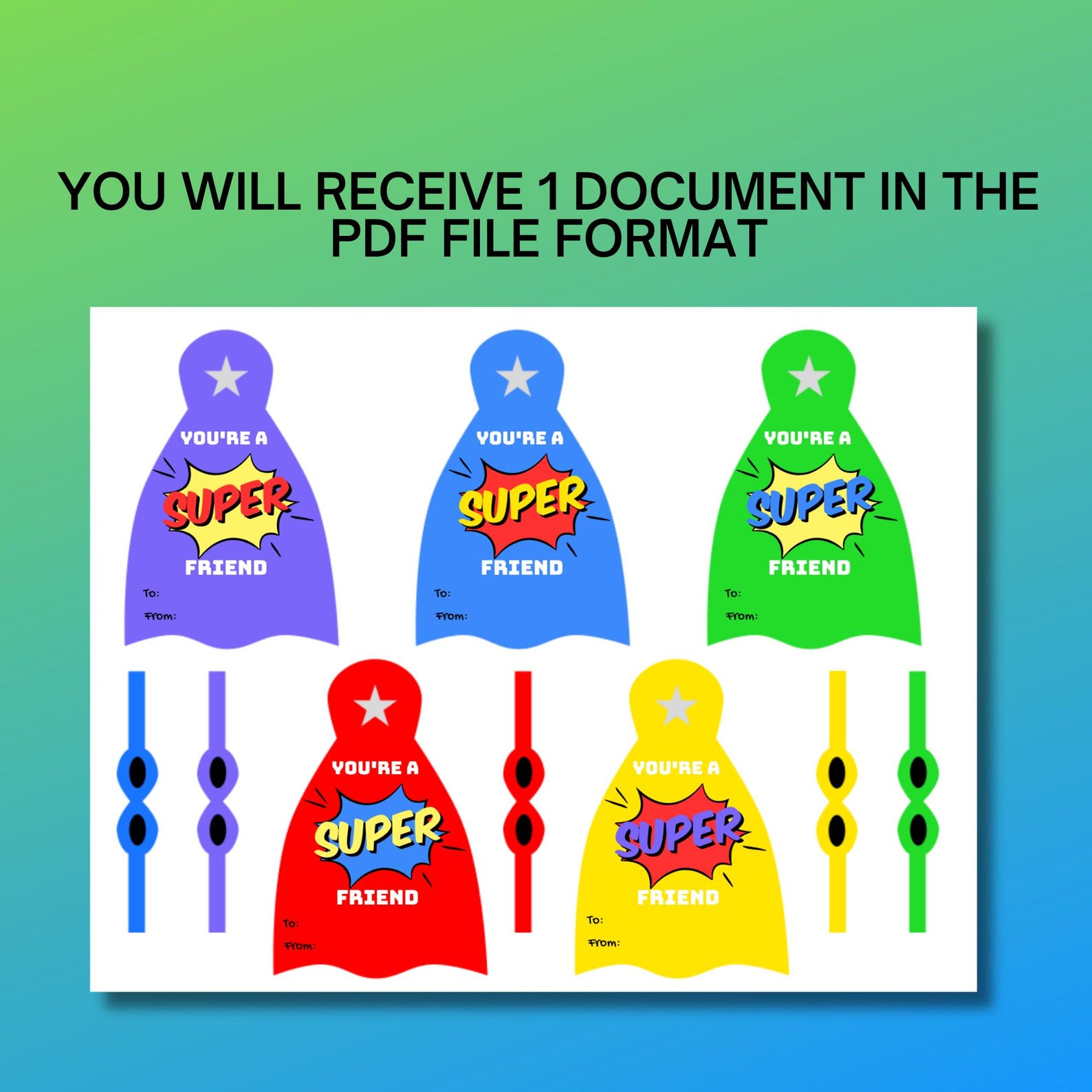 EDITABLE Printable Lollipop Superhero Capes - Etsy