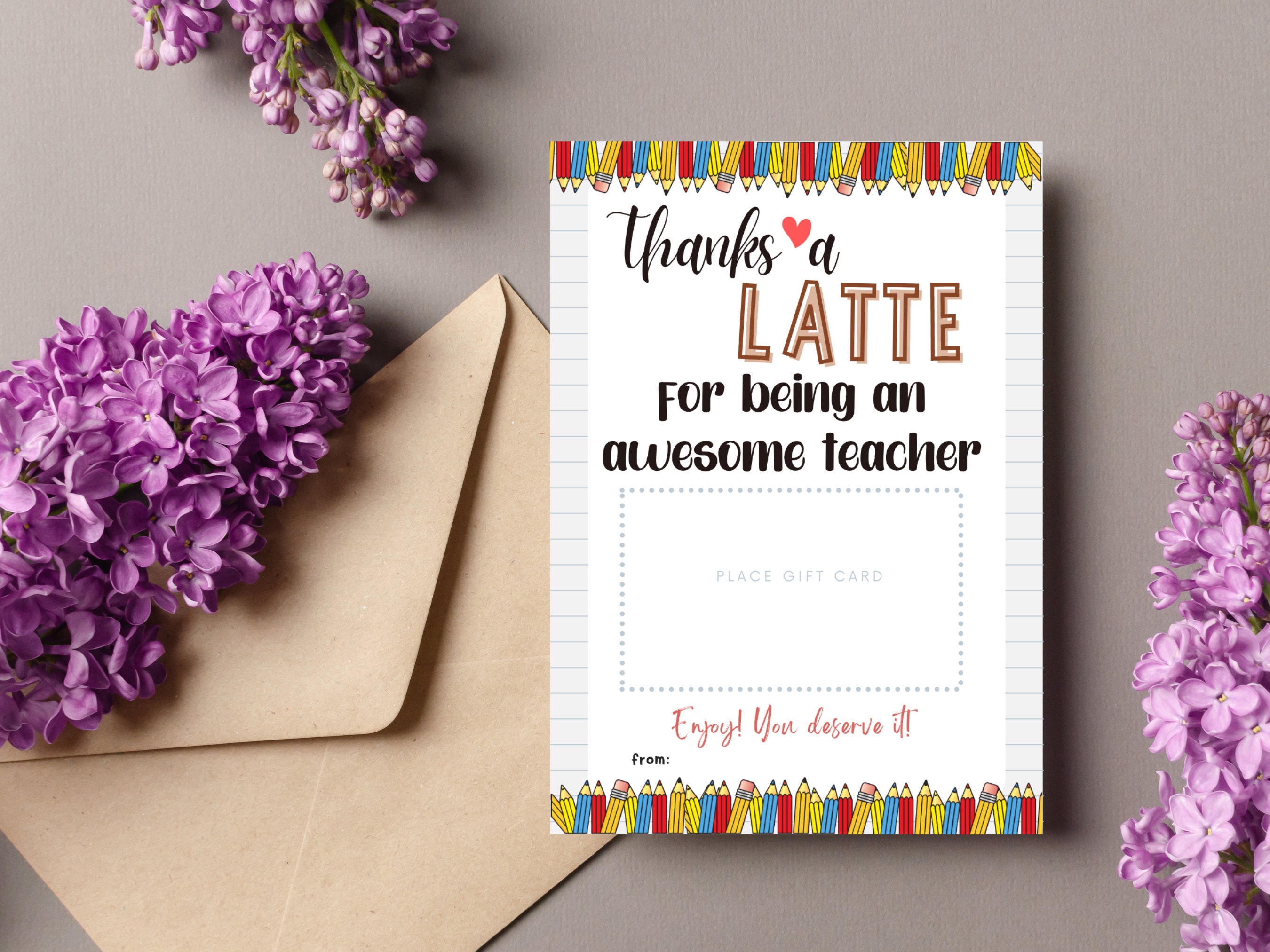 Unique Printable Teacher Appreciation Gift Card Holder - Etsy