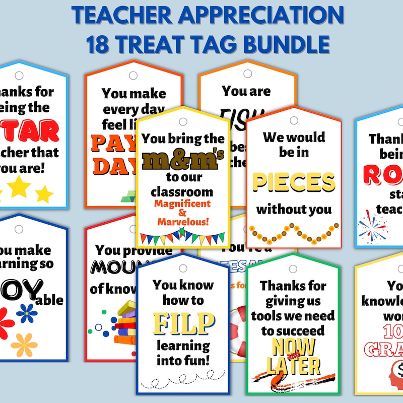 Teacher Appreciation Tags - Etsy