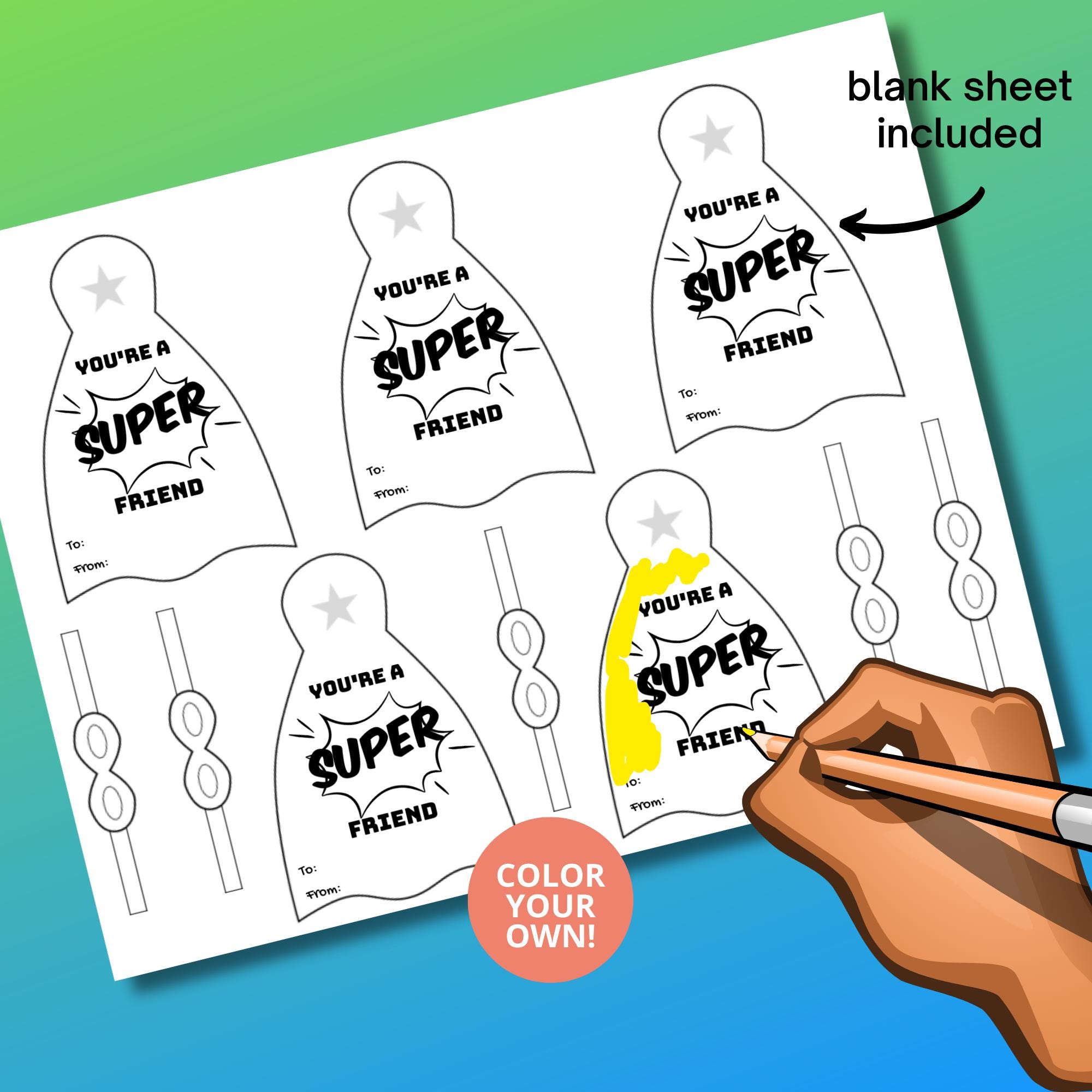 EDITABLE Printable Lollipop Superhero Capes - Etsy
