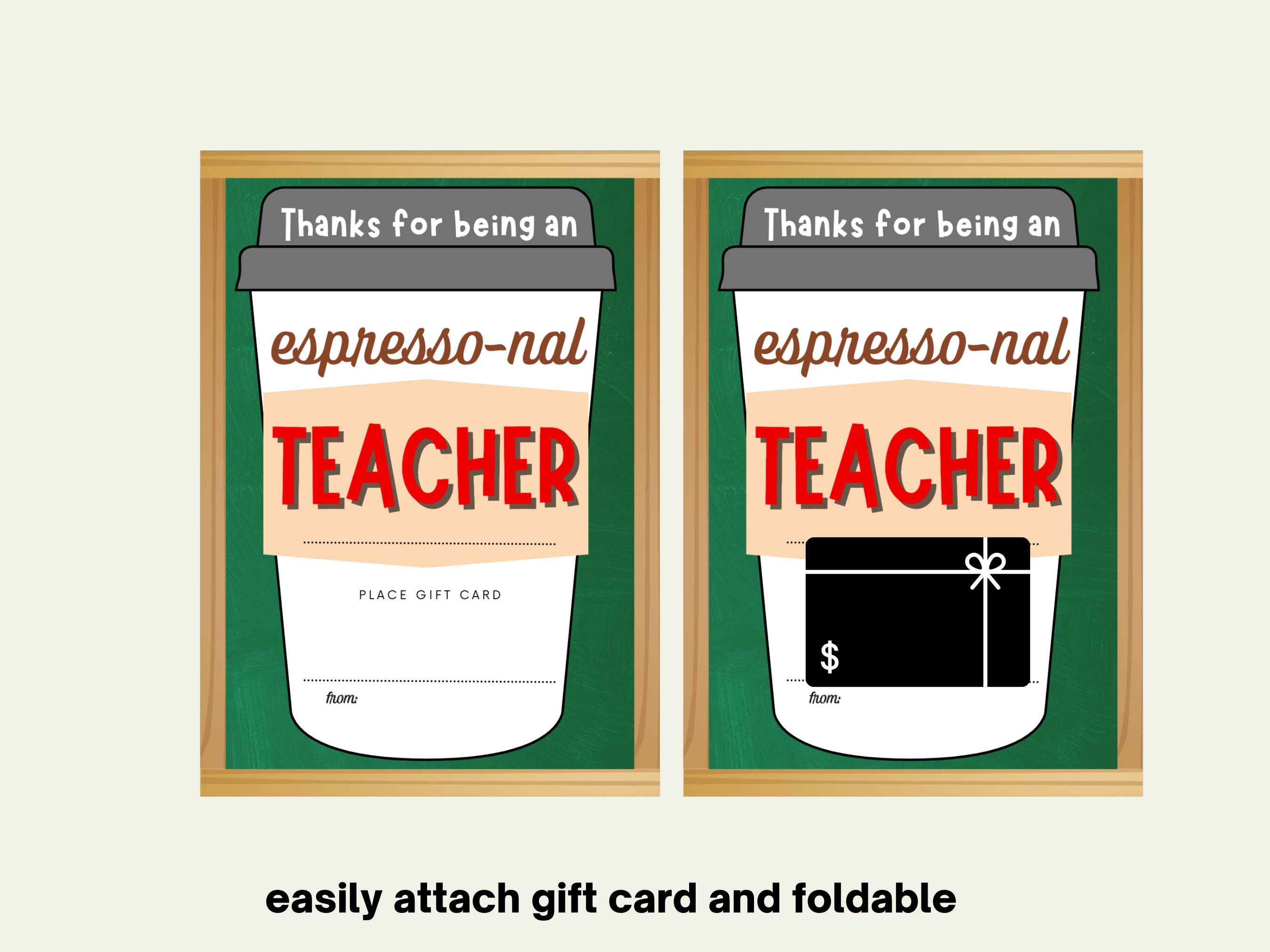 Printable Unique Teacher Appreciation Gift Card Holder - Etsy