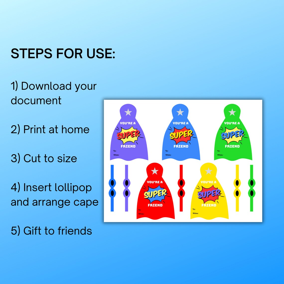 Printable Lollipop Superhero Capes - Etsy