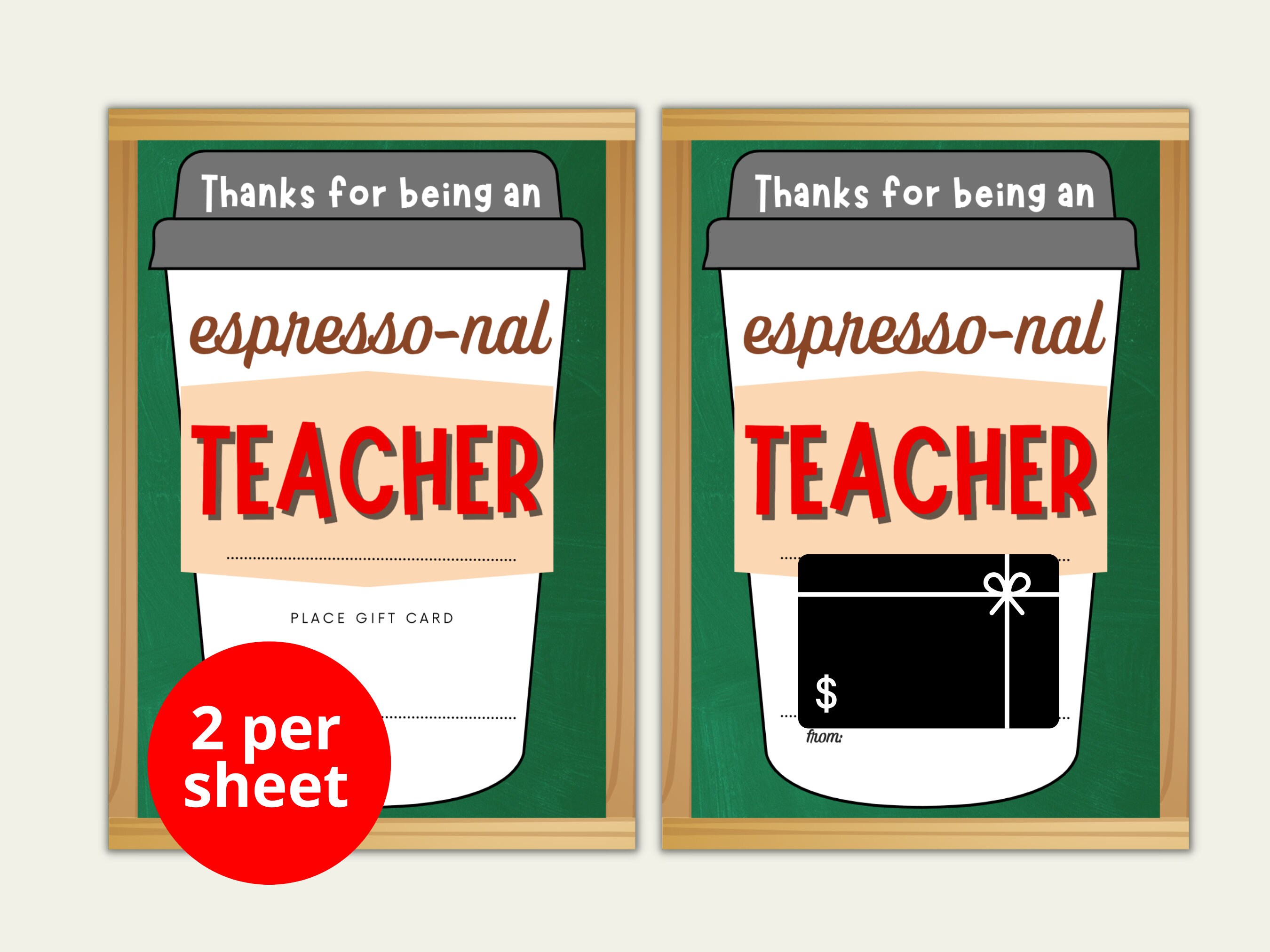 Printable Unique Teacher Appreciation Gift Card Holder - Etsy